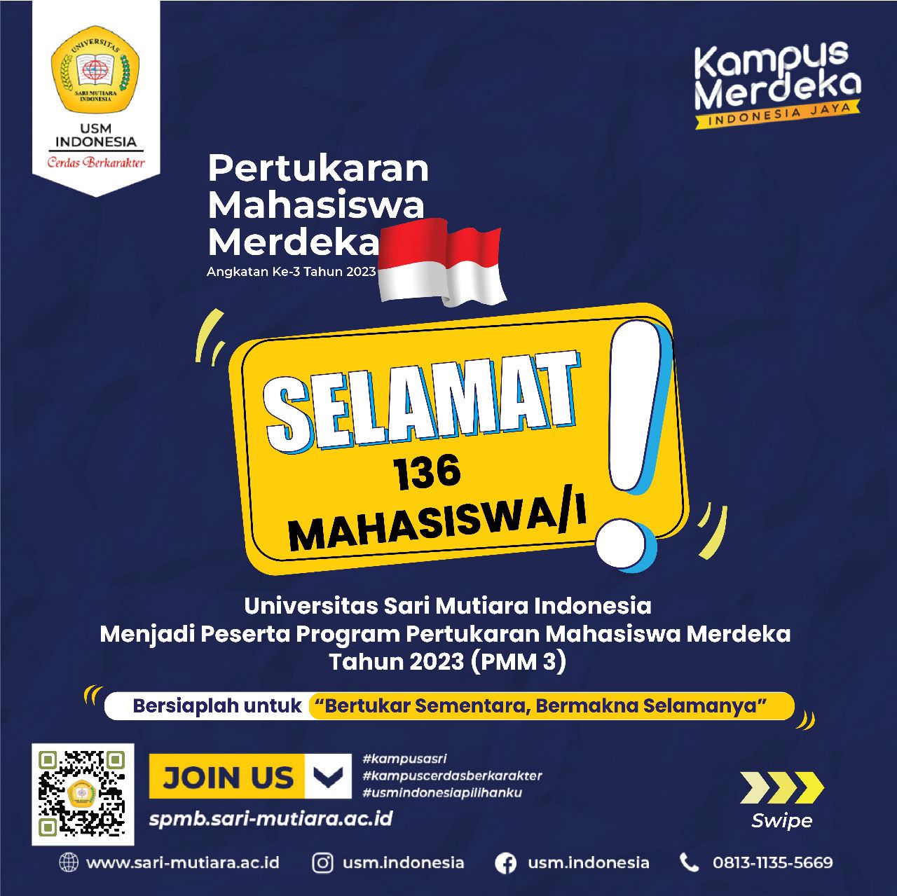 136 Mahasiswa/i USM-Indonesia Lolos PMM 3 – Universitas Sari Mutiara ...