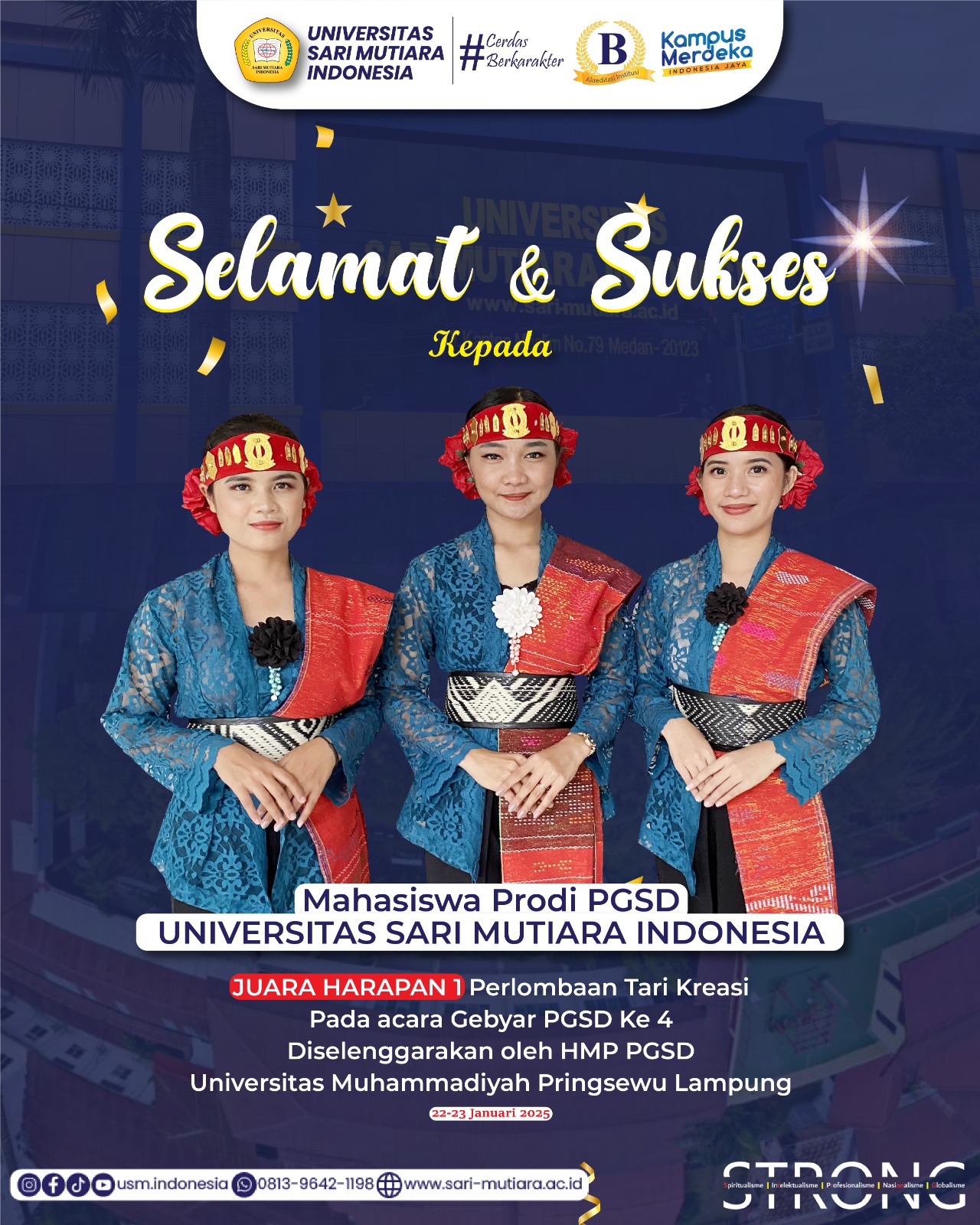 Selamat dan Sukses Kepada Mahsiswa Prodi PGSD USM-Indonesia Juara Harapan I Perlombaan Tari ...